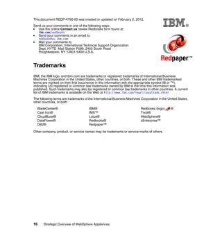 IBM WebSphere Appliance Overview PDF