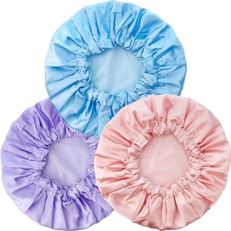 2 Layers Large Shower Caps For Women Reusable Waterproof