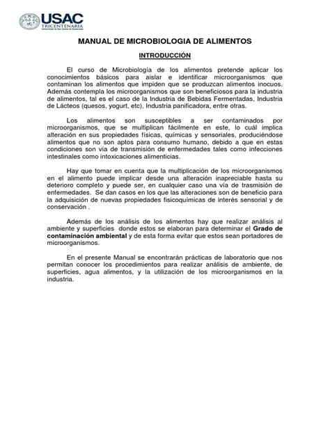 Manual De Microbiologia De Los Alimentos Doc 2017 Pdf Pdf Leche