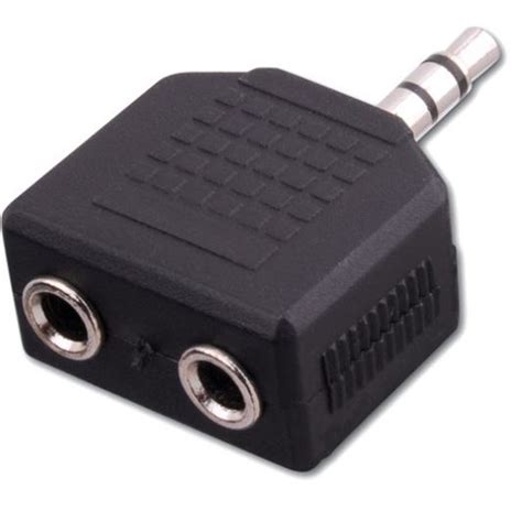 Vanco AD531GX 2 3 5 Mm Stereo Jacks To 3 5 Mm Stereo Plug Adapter Gold