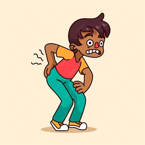 Ilustração De Desenhos Animados De Dor Desenhada De Mão Vetor Grátis