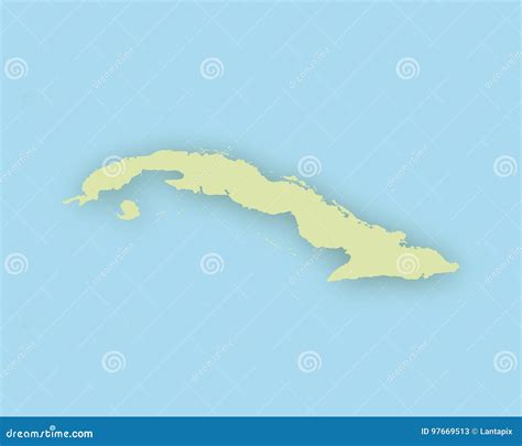 Map Of Cuba With Shadow Stock Vector Illustration Of Dimensional