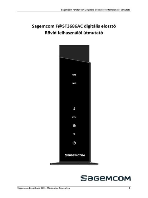 Sagemcom Fast 3686 Ac Hasznalati Utmutato Pdf Pdf