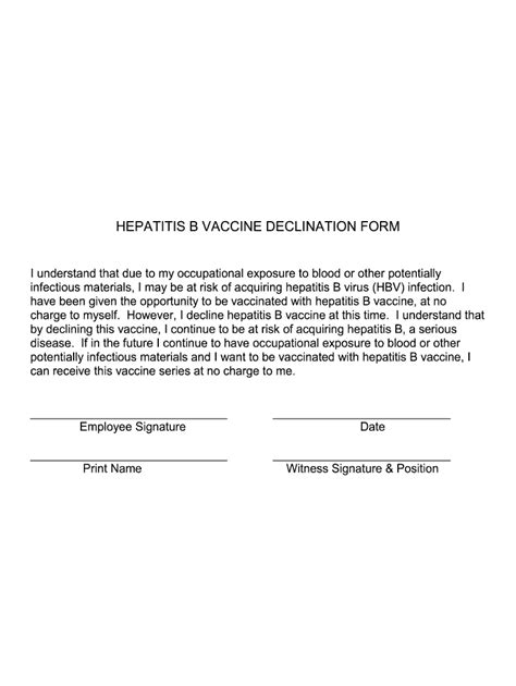 Osha Hep B Declination Form Pdf Fill Out And Sign Online Dochub