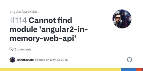 Cannot Find Module Angular2 In Memory Web Api · Issue 114 · Angular