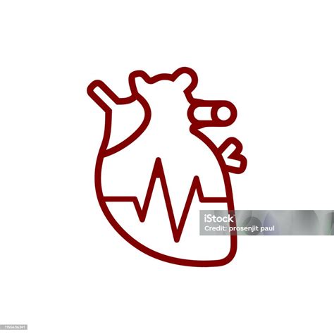 심장 인간 벡터 의료 맥 박 박동 웨이브 하트 적갈색 색상 아이콘 건강관리와 의술에 대한 스톡 벡터 아트 및 기타 이미지