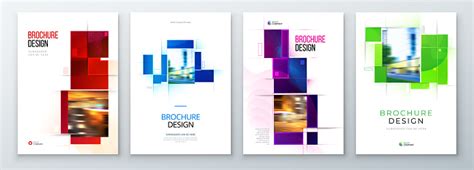 브로셔 커버 템플릿 레이아웃 디자인 세트입니다 기업 비즈니스 연례 보고서 카탈로그 잡지 전단지 모형 정사각형 모양의 창의적인 현대 밝은 컨셉 책자 표지에 대한 스톡 벡터