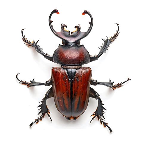A Closeup View Of A Stag Beetle With Large Spiky Mandibles Premium Ai Generated Image