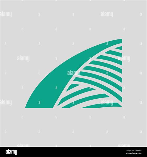 Agriculture Field Icon Gray Background With Green Vector Illustration
