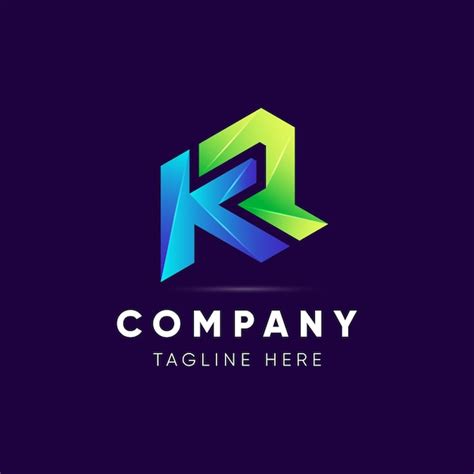추상적인 스타일의 문자 K 및 R 로고 프리미엄 벡터