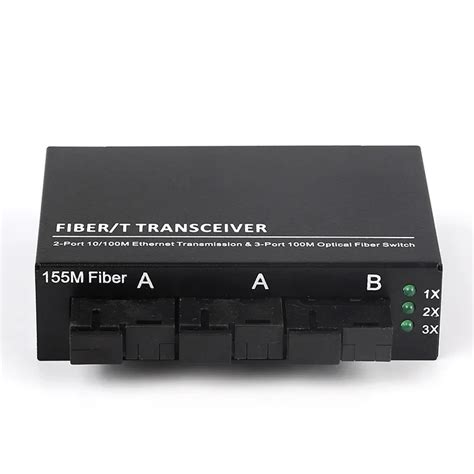 100mbps 3 Optical 2 Electrical Single Mode Fiber Transceiver Switch