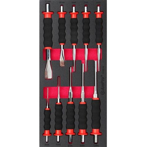 10pc Ampro Heavy Duty Pin Punches And Cold Chisels Garage Tool Kit Set