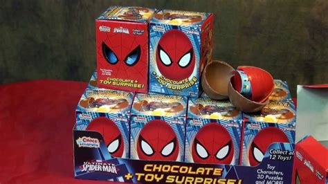 Choco Treasure Spiderman Surprise Eggs Unboxing YouTube
