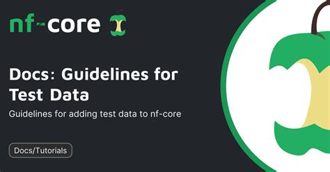 Docs Guidelines For Test Data