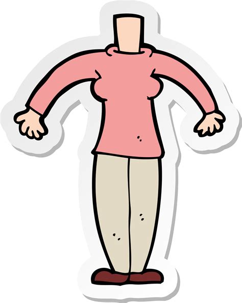 Sticker Of A Cartoon Female Body 10474333 Vector Art At Vecteezy