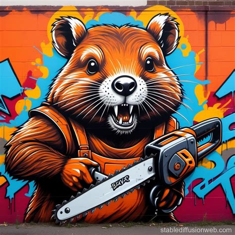 Chainsaw Wielding Horror Beaver Stable Diffusion Online