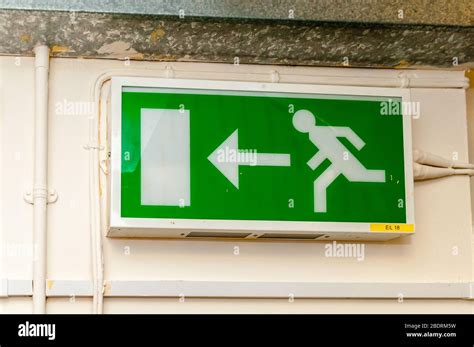 Running Man Emergency Exit Sign High Resolution Stock Photography And