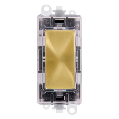 Click GridPro Satin Brass 250V Illuminated Blank Module With Red LED Indicator UKES