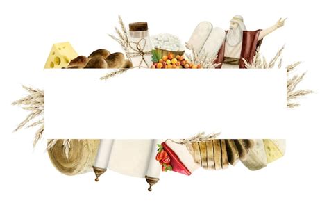 premium photo happy shavuot horizontal rectangular frame for greeting