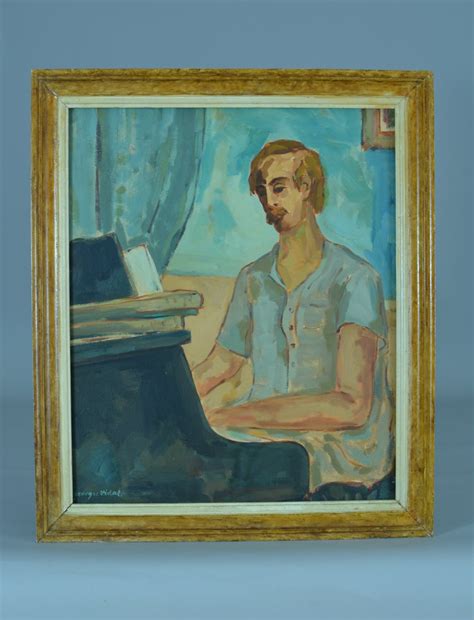 Proantic Tableau Ancien Portrait Pianiste Philippe Blacher Réalité Po