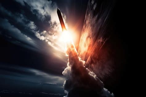 Premium Ai Image Conceptual Shot Of A Futuristic Rocket Launch From Space Created With