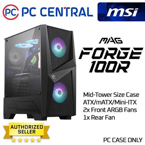 Msi Mag Forge R Rgb Tempered Glass Mid Tower Atx Pc Case Argb F X Mm Pc Central