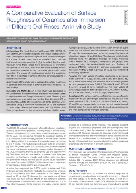 Pdf A Comparative Evaluation Of Surface Roughness Of Ceramics After