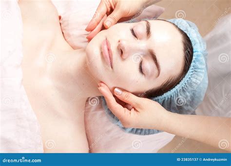 Young Woman Beauty Treatment Facial Massage Stock Image Image Of