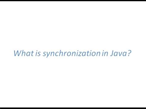 Java Synchronization Concept With Example YouTube
