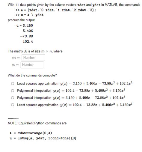 Solved With Data Points Given By The Column Vectors Xdat Chegg