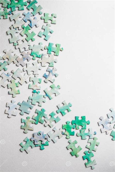 Colorful Jigsaw Puzzle Pieces Arranged On A White Background Stock Illustration Illustration