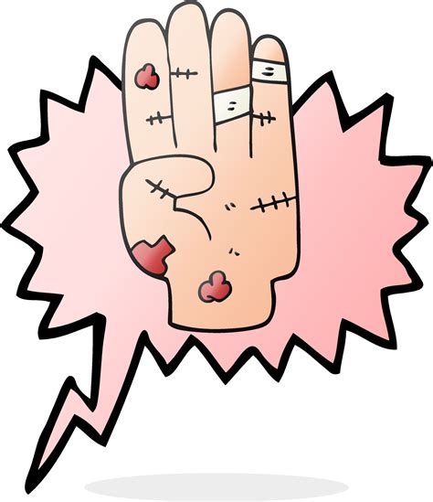 Mano Herida De Dibujos Animados De Burbujas De Discurso 9986033 Vector
