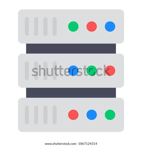Flat Design Data Server Rack Icon Stock Vector Royalty Free