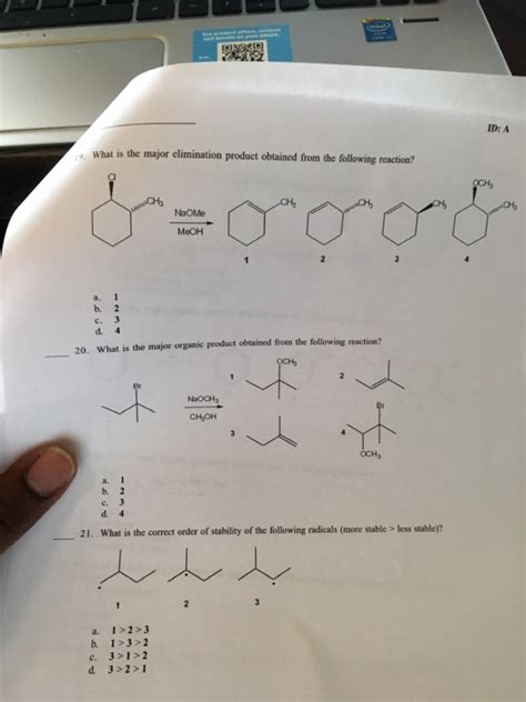 Solved What is the major elimination product obtained from | Chegg.com