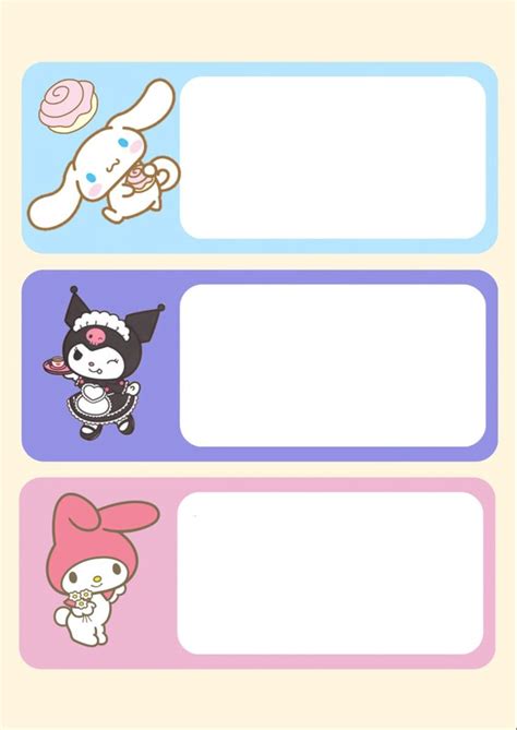 Etiquetas Para Cuadernos De Sanrio School Stickers Labels Name Tag