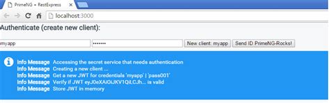 Java Ee Novices Using Primeng To Authenticate Via Jwt To A Container