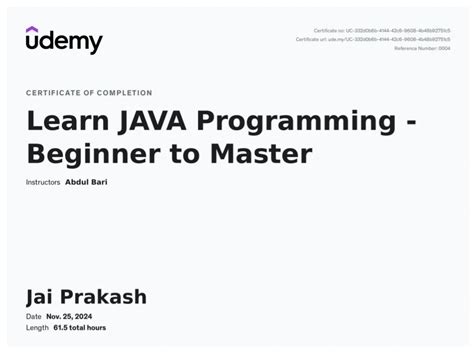 Jai Prakash On Linkedin Javaprogramming Learningjourney Udemycompletion