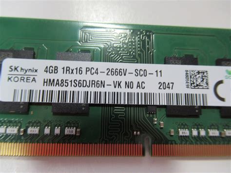 ノートpc用メモリー Sk Hynix Korea 4gb 1r×16 Pc4 2666v 1枚のみ Usedso Dimm｜売買された