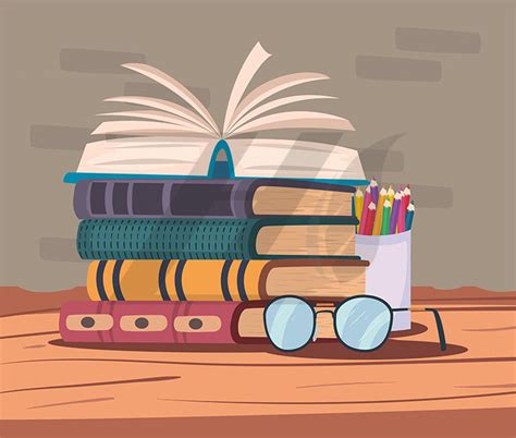 دانلود وکتور طرح میز مطالعه تصویر کتاب دانلود رایگان فایل لایه باز