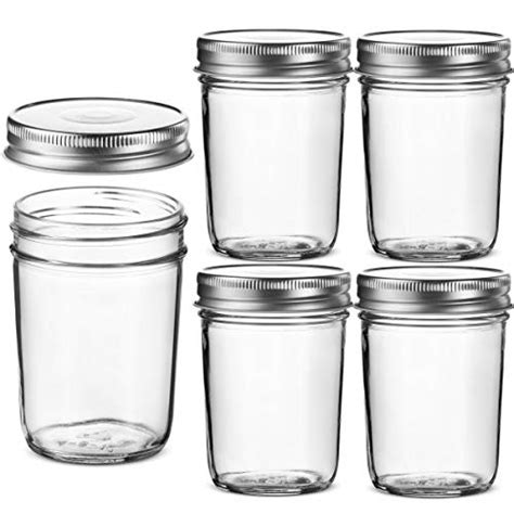 Glass Regular Mouth Mason Jars Glass Jars With Silver Metal Airtight