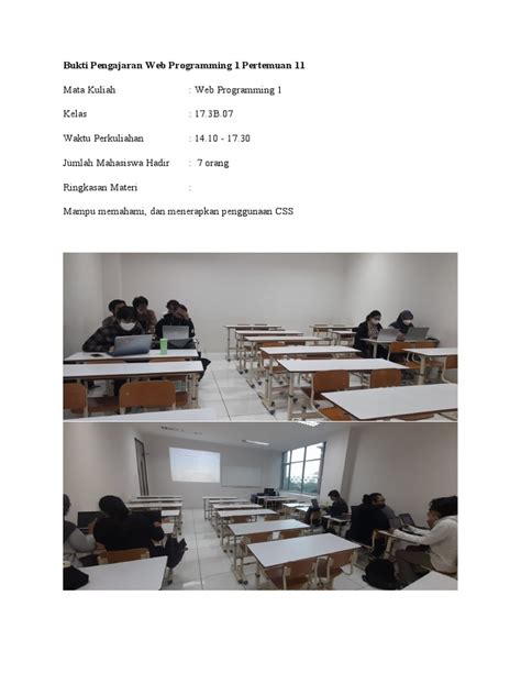 Bukti Pengajaran Web Programming 1 Pertemuan 11 Pdf