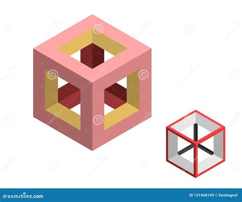 Abstract Cube Wireframe Isolated On White Background Stock Vector Illustration Of Model