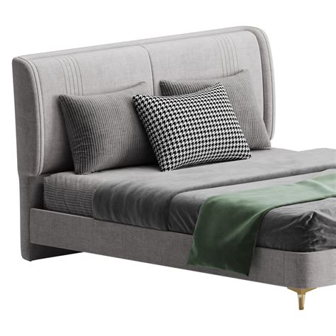 Leather Beige Bed Frame 3d Model 3dbrute Leather Beige Bed Frame 3d Model 3dbrute