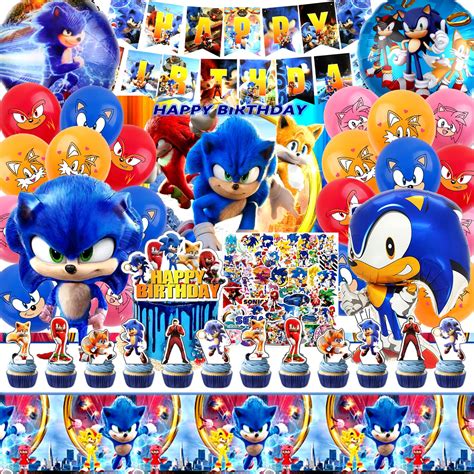Buy 102pcs Sonic Birthday Party Decorationssonic Party Suppliessonic