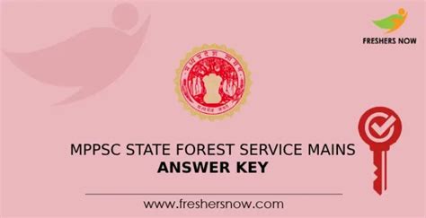 Mppsc State Forest Service Mains Answer Key 2024 Out