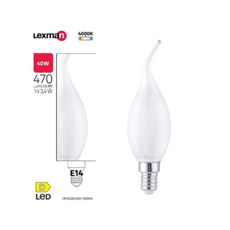 Bec Led Lexman Milky E14 Cf35 34 W Alb Neutru 4000k 470 Lm Tip