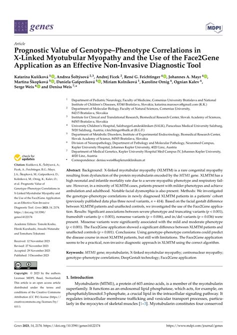 Pdf Prognostic Value Of Genotypephenotype Correlations In X Linked Myotubular Myopathy And