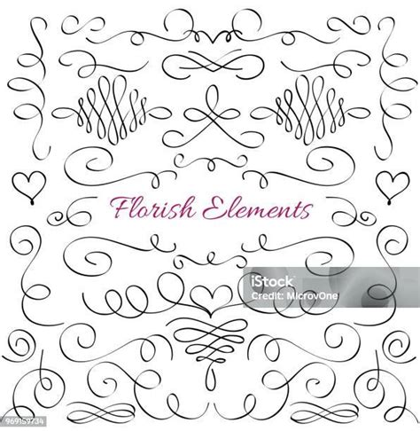 고전적인 우아한 번 창 장식 요소입니다 로얄 붓글씨 소용돌이 선 벡터 컬렉션 개체 그룹에 대한 스톡 벡터 아트 및 기타 이미지 개체 그룹 검은색 결혼식 Istock