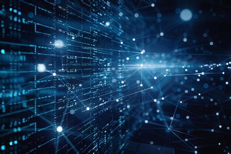 Premium Photo Data Points Connected By Lines Networking Connection Concept