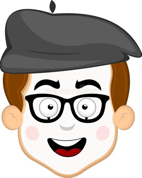 Vector Illustration Head Character Street Performer Mime Cartoon